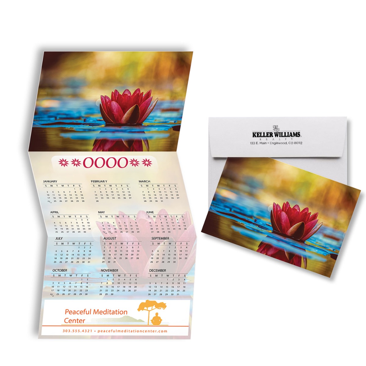 Z-Fold Card Calendar Waterlily | Captain Notepad