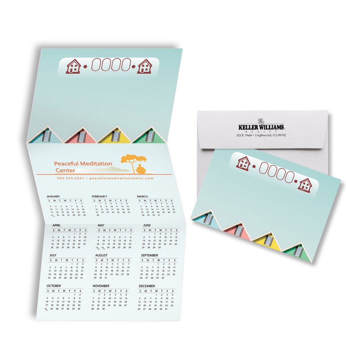 Z-Fold Card Calendar Gable Roof