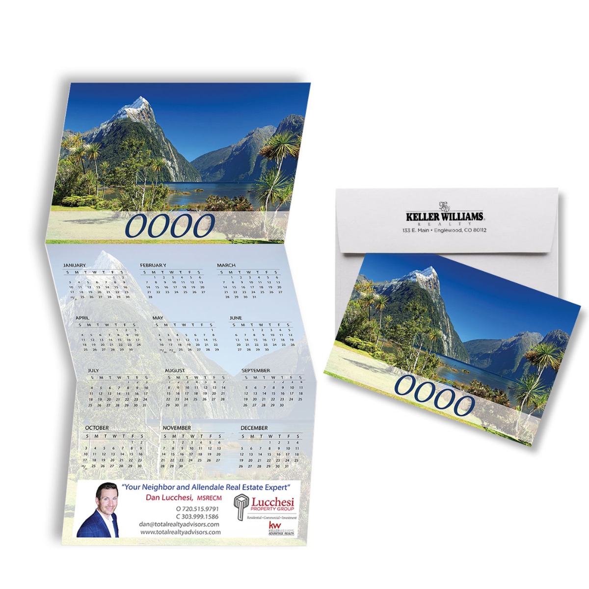 Z-Fold Card Calendar Daisy with houses