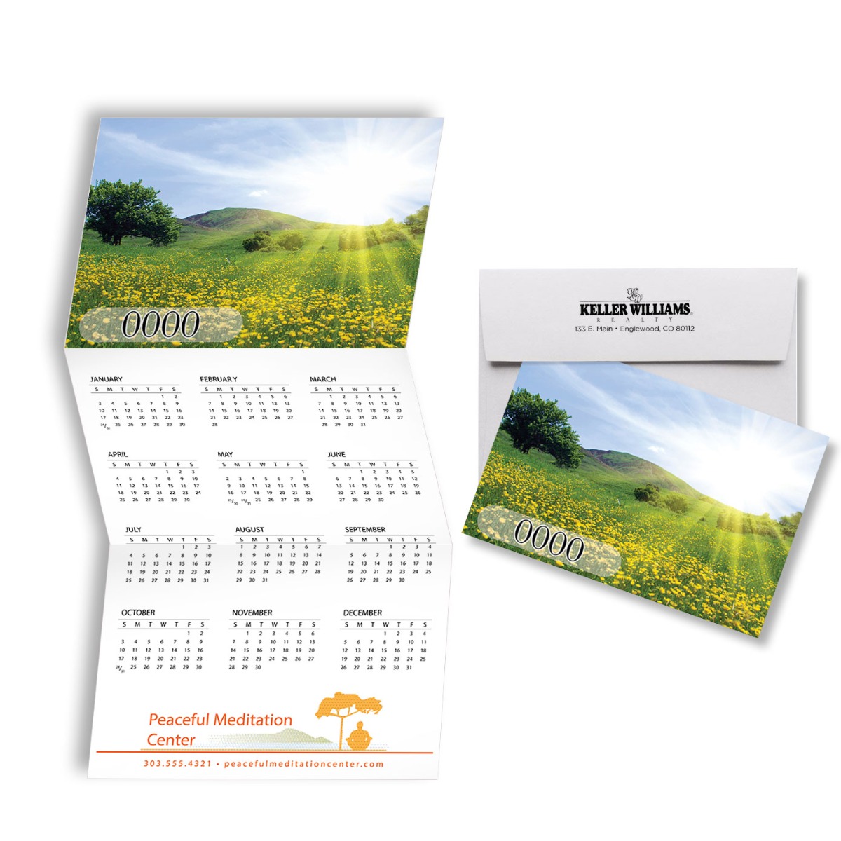 Z-Fold Card Calendar Sunshine Meadow