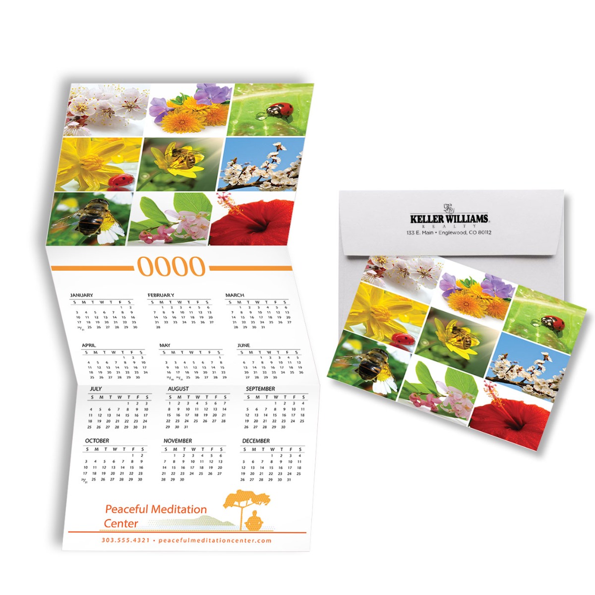 Z-Fold Card Calendar Flower Collage