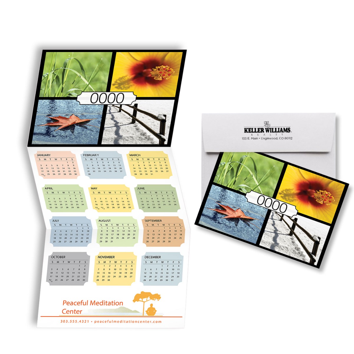 Z-Fold Card Calendar Four Seasons