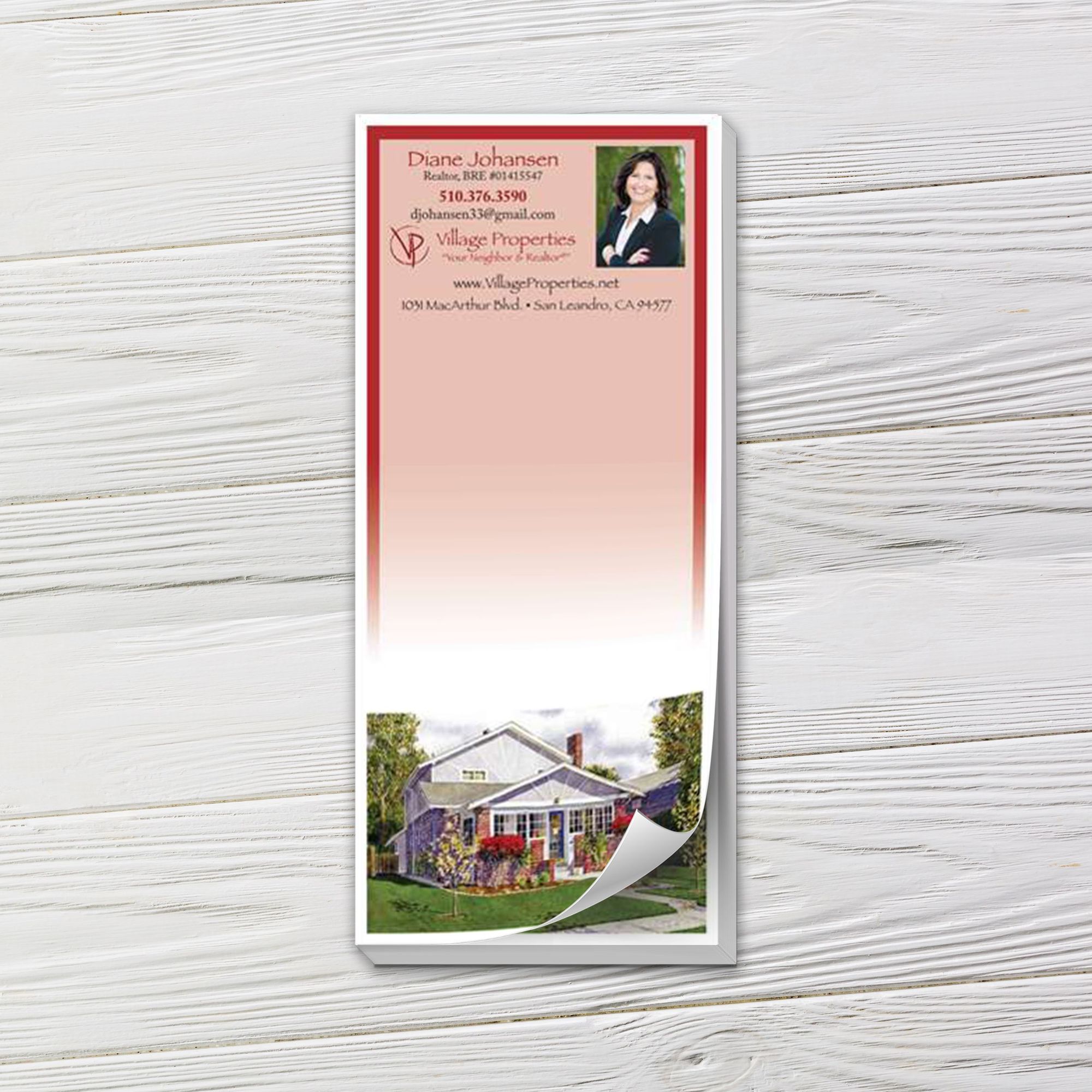 Custom Printed Memo Pad | Real Estate Theme 25 Sheets