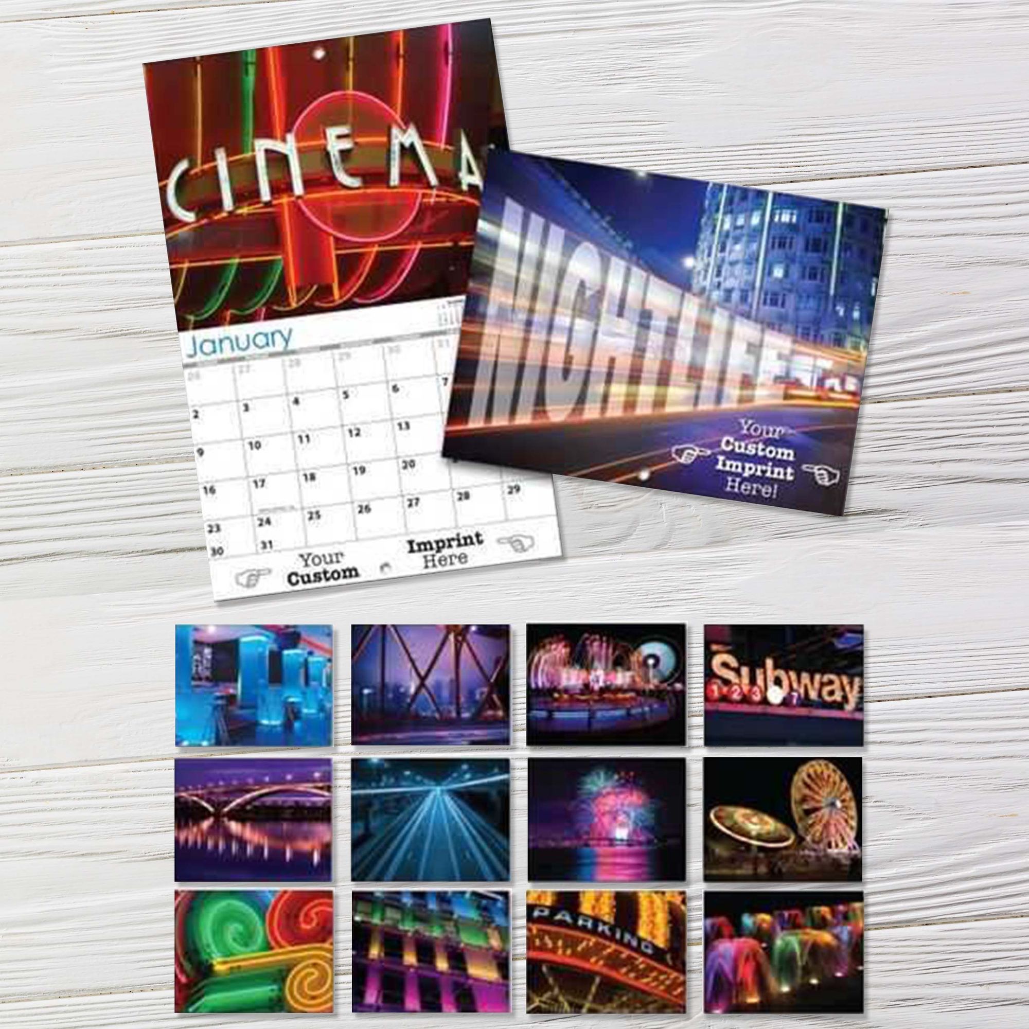 Custom Printed Wall Calendar | Nightlife Theme
