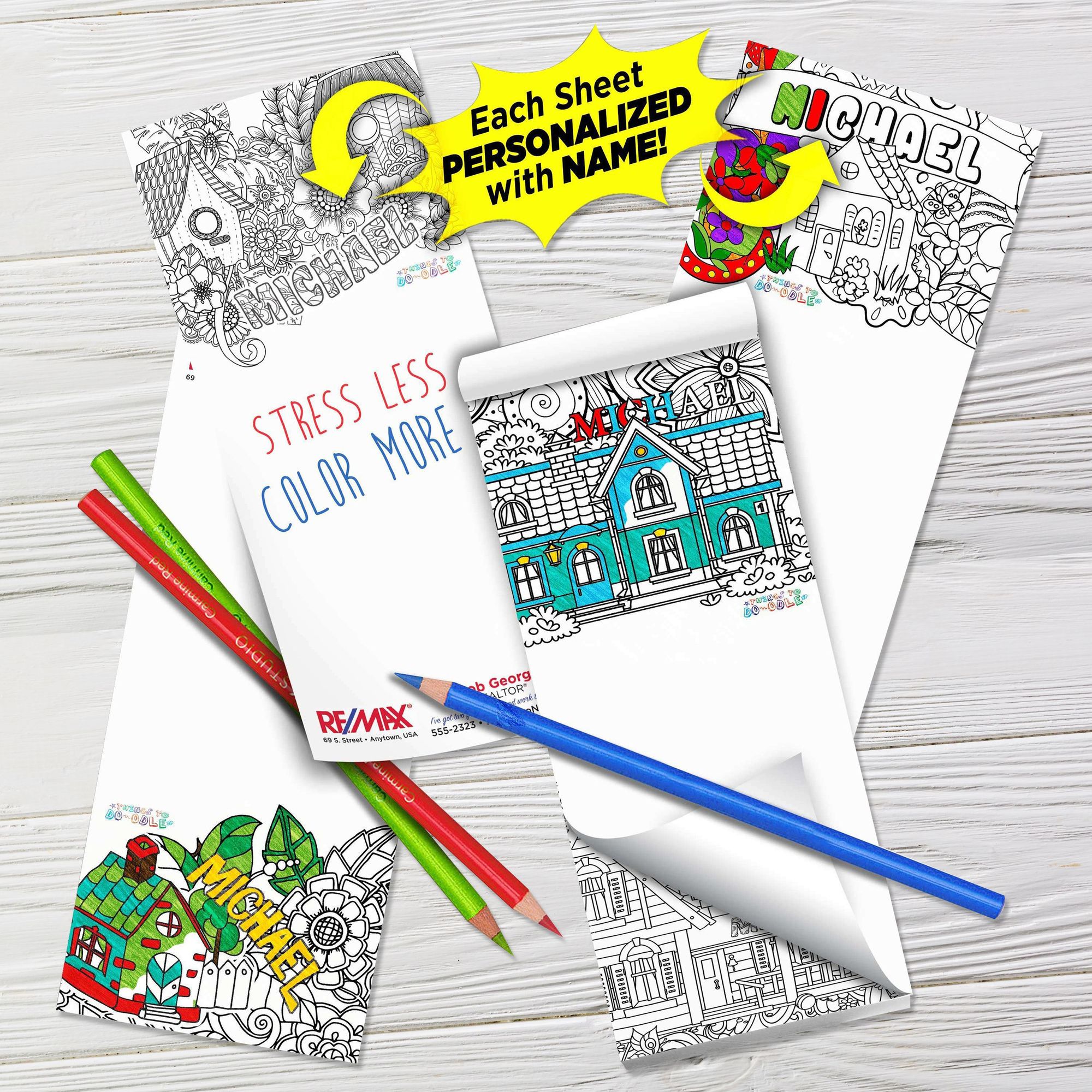 Houses "Things To Do-odle" Personalized w/ 5 Different Images - 3 ½ x 8 ...