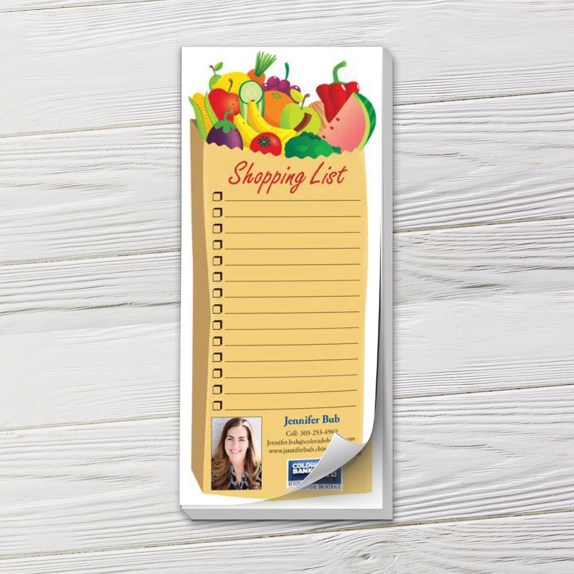 Full Color Custom Notepad | Shopping List 25 Sheets