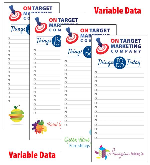 Personalized Notepads Printed With Variable Data Images