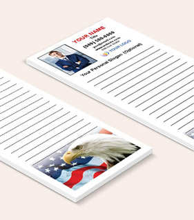 3.5 x 8.5 Custom Notepads | Patriotic Themes & Designs