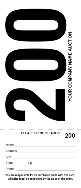 Explore Custom Auction Bid Card with Landscape Stub Templates ...