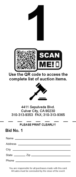 Explore Custom Auction Bid Card With Stub - 3.67"x8.5" Templates ...