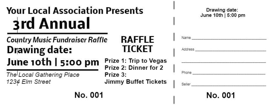 custom printed raffle tickets