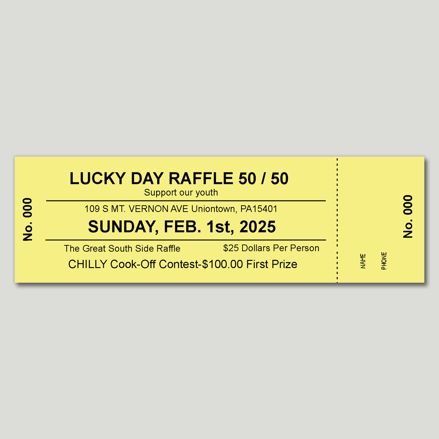 custom printed raffle tickets