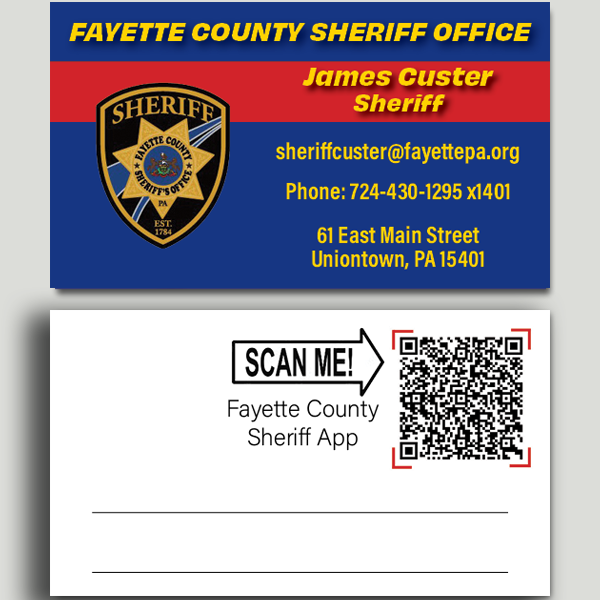 Sheriff’s Department Business Cards