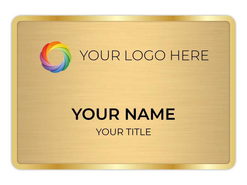 Premium Name Badges Gold Framed Name Tags Engraved Full Color Premium Name Badges Gold Framed Name Tags Engraved Full Color