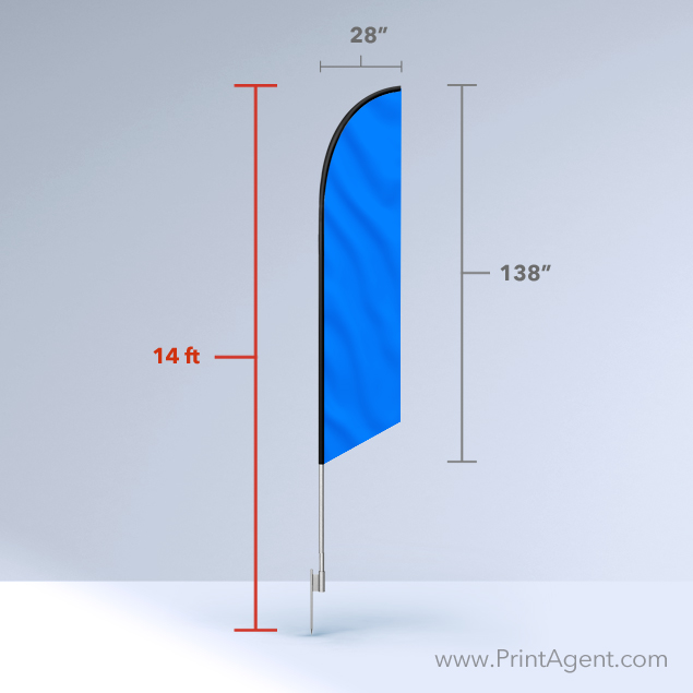 Feather Angled Flag ( Large ) 14ft.