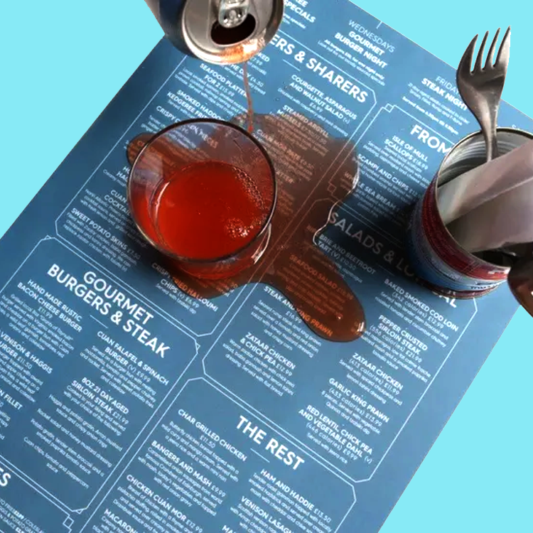 Waterproof Synthetic Paper Menus – Durable & Washable Printing ...