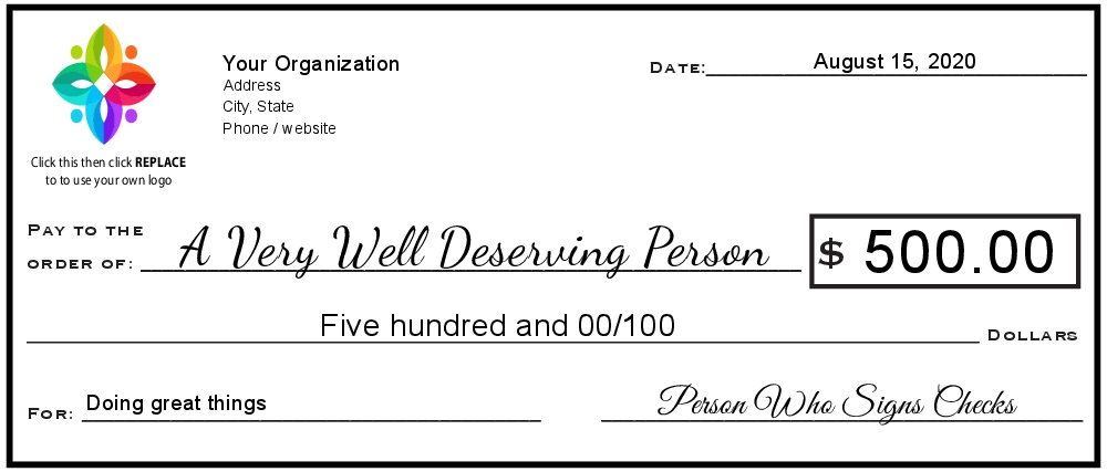 Explore Custom Giant Check Templates & Personalize Instantly