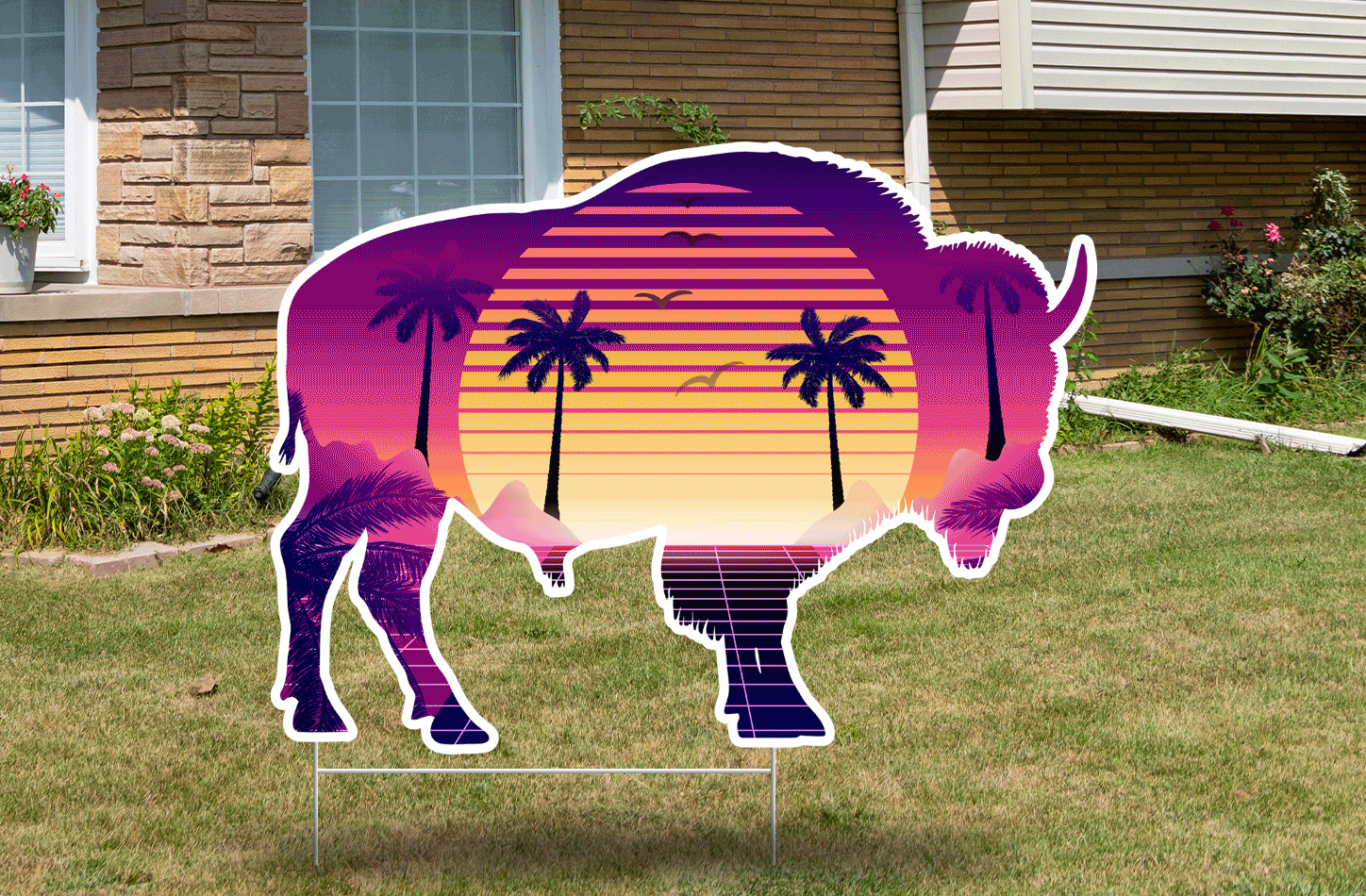 Abstract/Retro Buffalo Lawn Signs