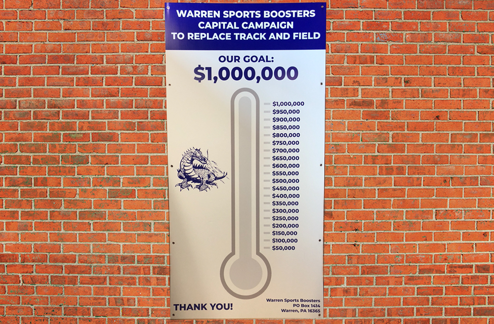 Fundraising Thermometer Board 48" x 96" (Local Pickup Only) - ZoomBuffalo