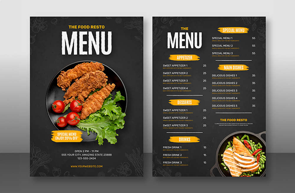 Restaurant menus 11x17/Legal